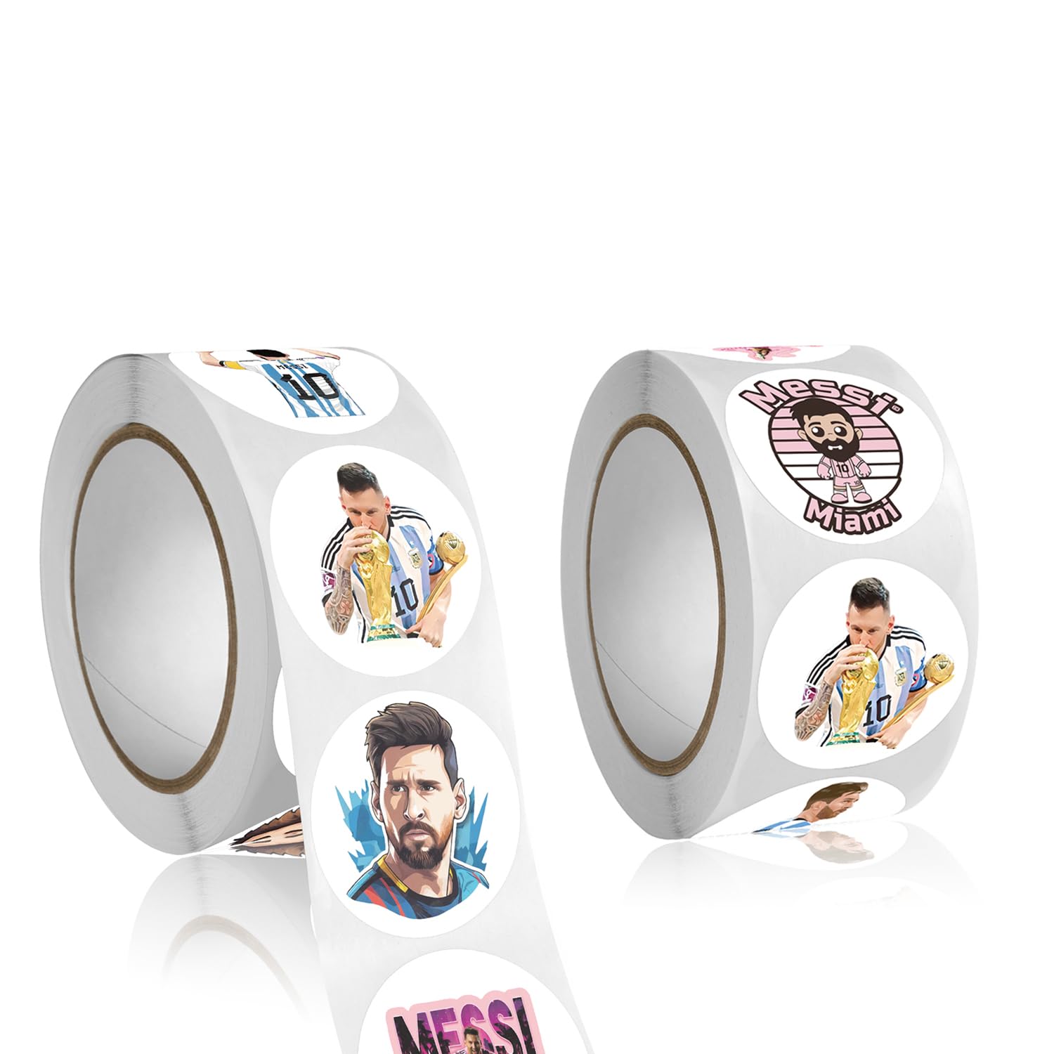 Snapklik.com : 500Pcs Messi Stickers Roll - 8 Style Football Soccer ...