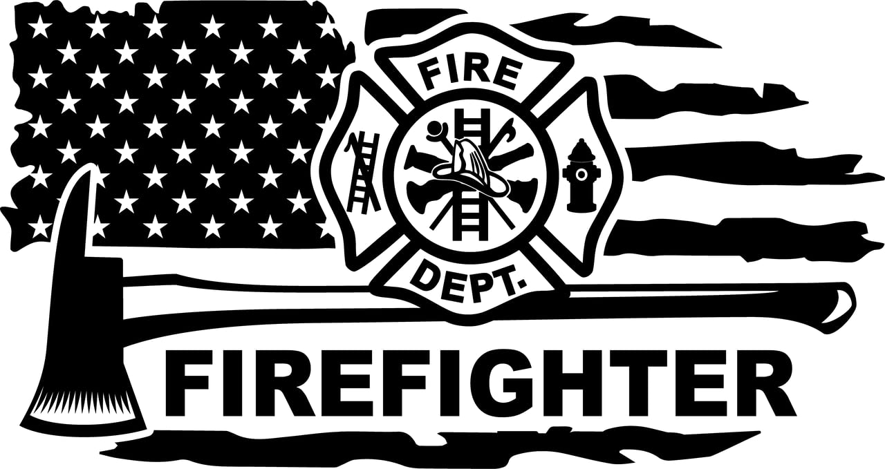 Animated American Flag Firefighter Clipart