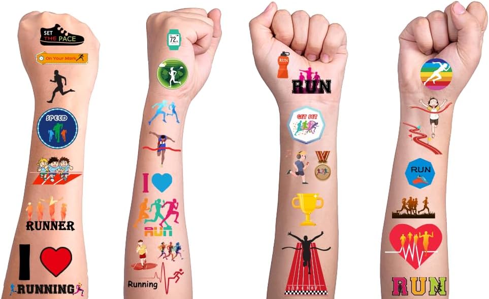 Amazon.com : CupaPlay 200PCS+ Running Party Favors Tattoos Temporary ...