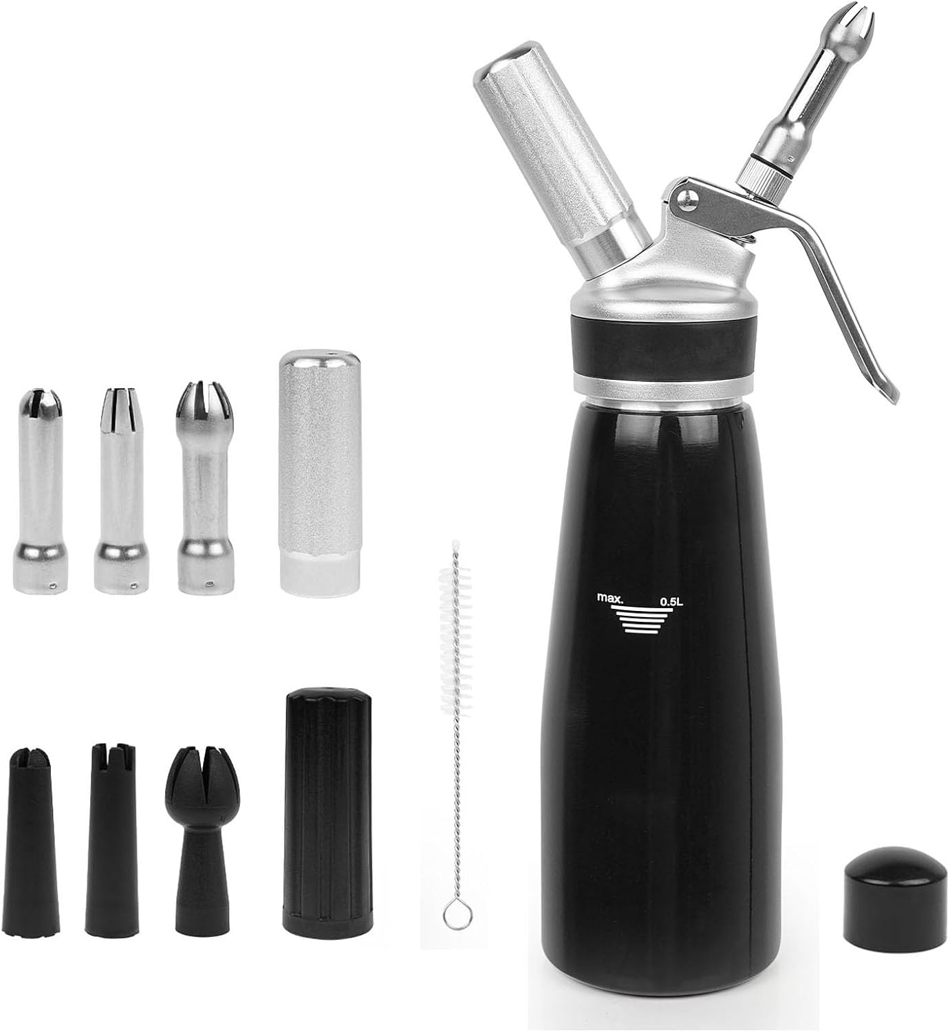 Amazon.com: Whipped Cream Dispenser, Aluminum Whip Canister 500ml Large ...