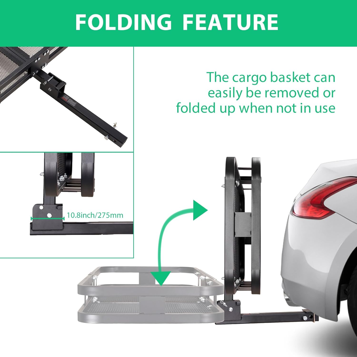 Portaequipajes para enganche, 500 libras, portador de carga de acero resistente para remolque 60 ...