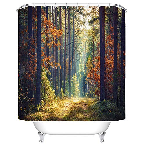 BEEBEE Woods Forest Shower Curtain for Bathroom Shower Curtain Set with ...