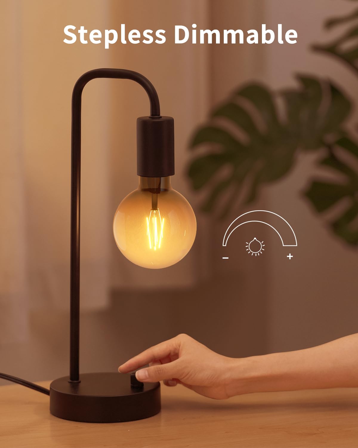 Snapklik.com : ONEWISH Industrial Table Lamp For Bedroom, Fully ...