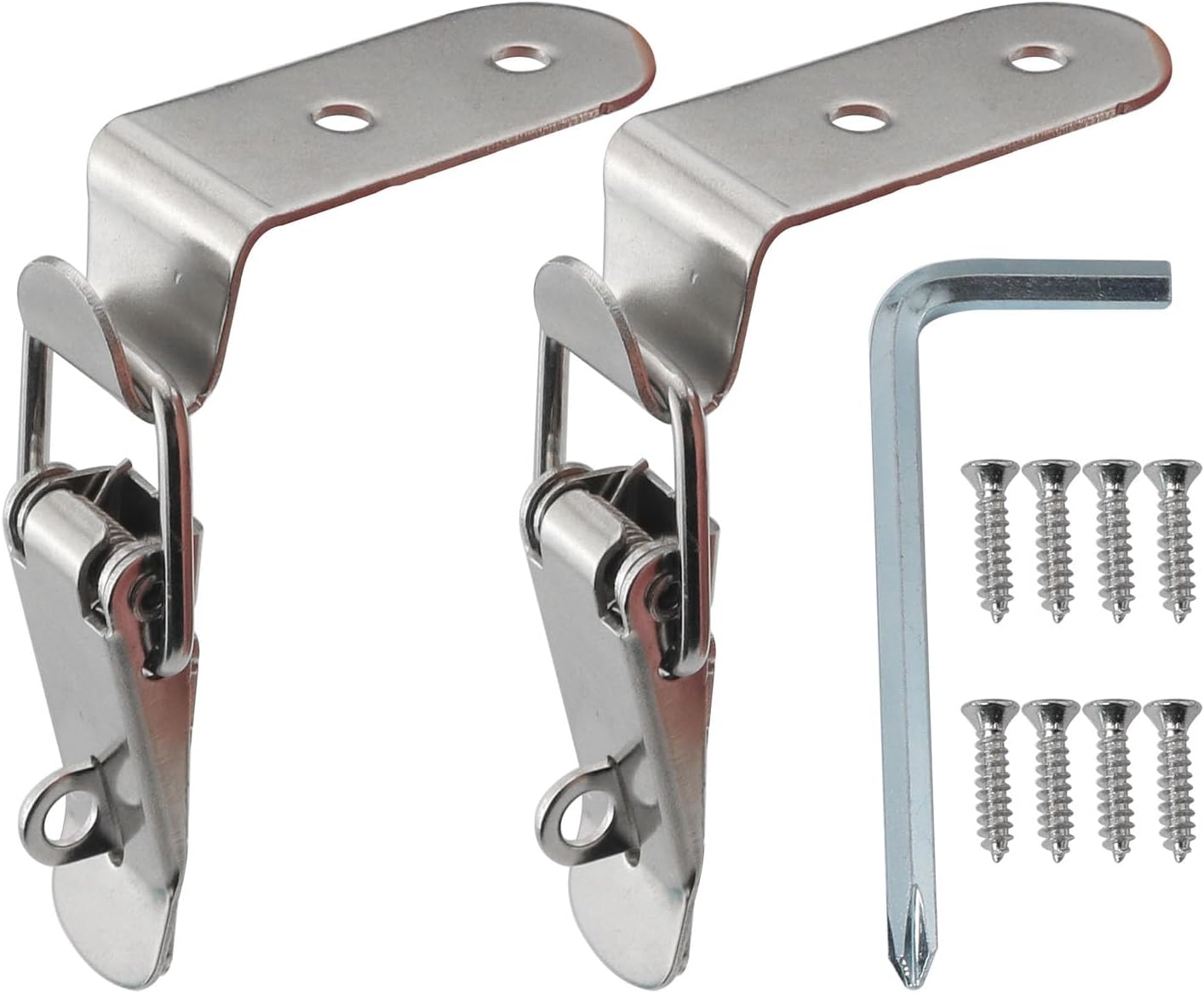 DGBRSM 2PCS 90 Degree Stainless Steel Duckbill Hook Lock Spring Loaded ...