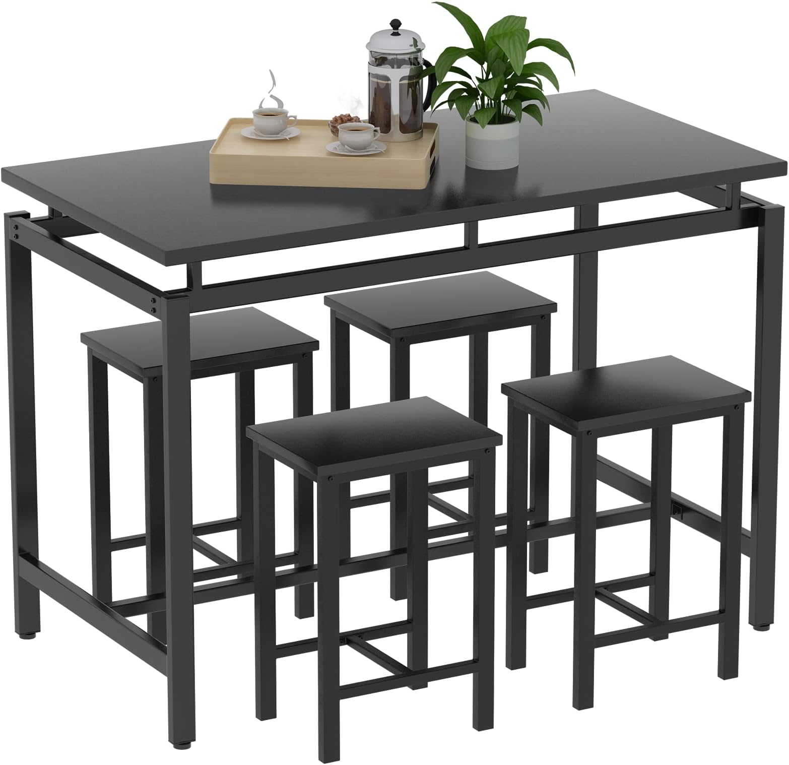 Amazon.com - Tatub Bar Table and Chairs Set of 4, 5 Piece Dining Table ...