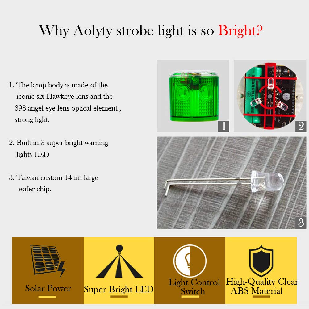 Snapklik.com : Aolyty LED Solar Strobe Warning Light 360 Degree Super ...
