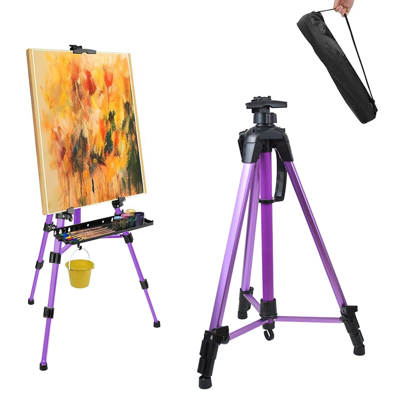 Amazon.com: Art Easel Aluminum Alloy Portable Extendable Easel with ...
