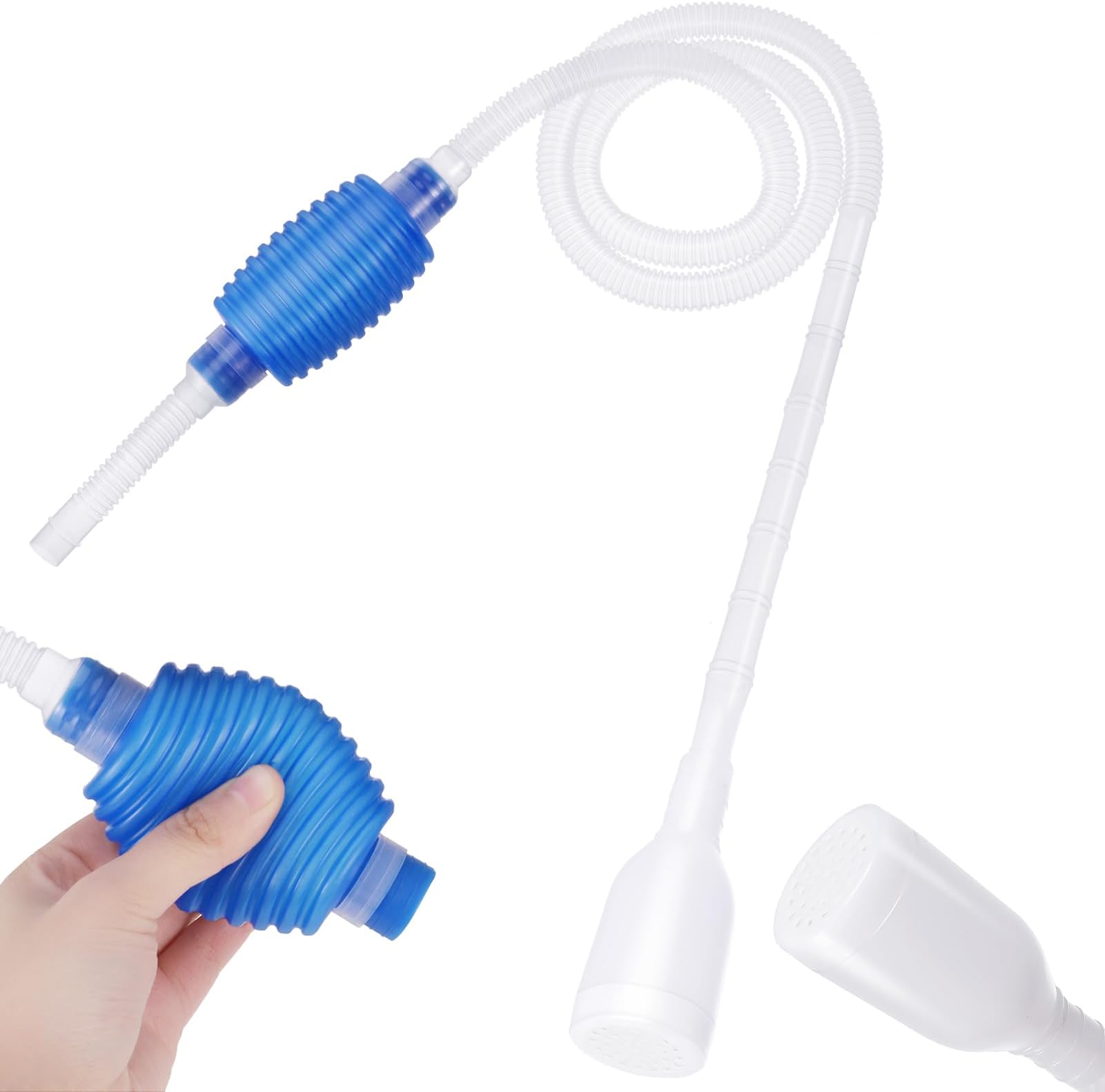 Aquarium Siphon Gravel Cleaner with Brush, Hand Syphon Pump for Fish ...