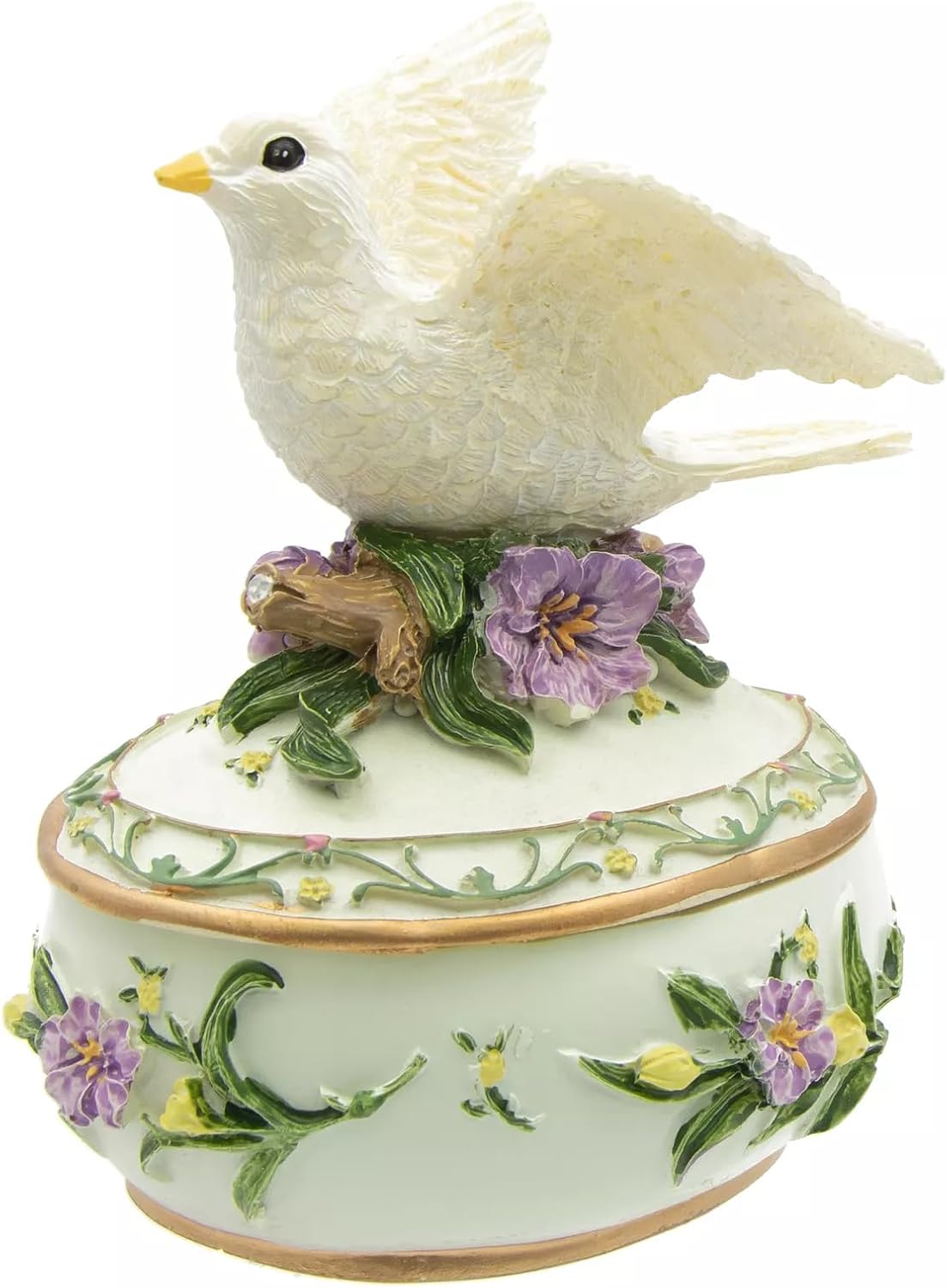Amazon.com: Generic Songbird Treasures Dove Music Box Resin Trinket Box ...