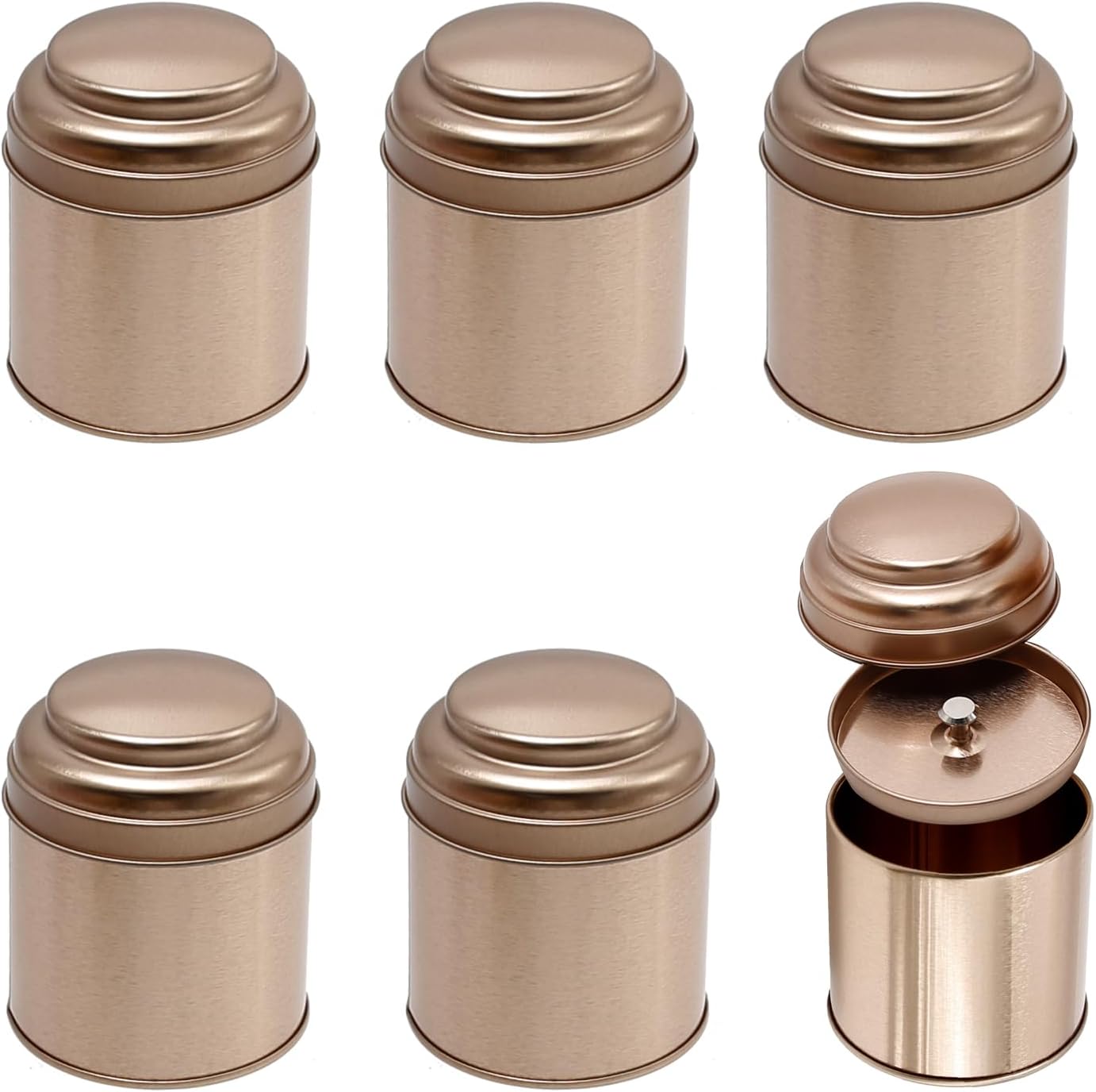 Amazon.com: WOOSUKBE 6pcs Tea Tins Canister with Airtight Double Lids ...