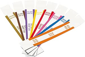 Amazon.com : Currency Straps for Bill Wrappers, 400pcs Self Adhesive ...