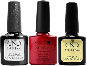 CND Original Shellac Red Baroness + Base Coat + Top Coat 7.3 ml 1er Set ...