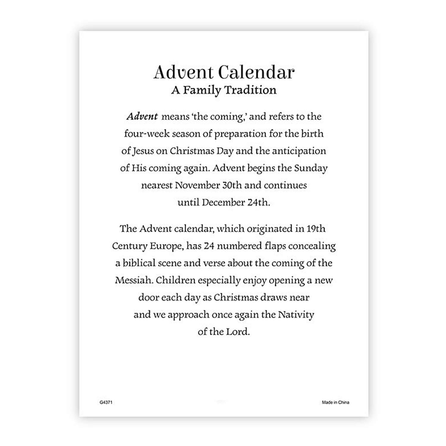 Snapklik.com : 2024 Advent Calendar, Nativity Scene Jesus Is Born ...