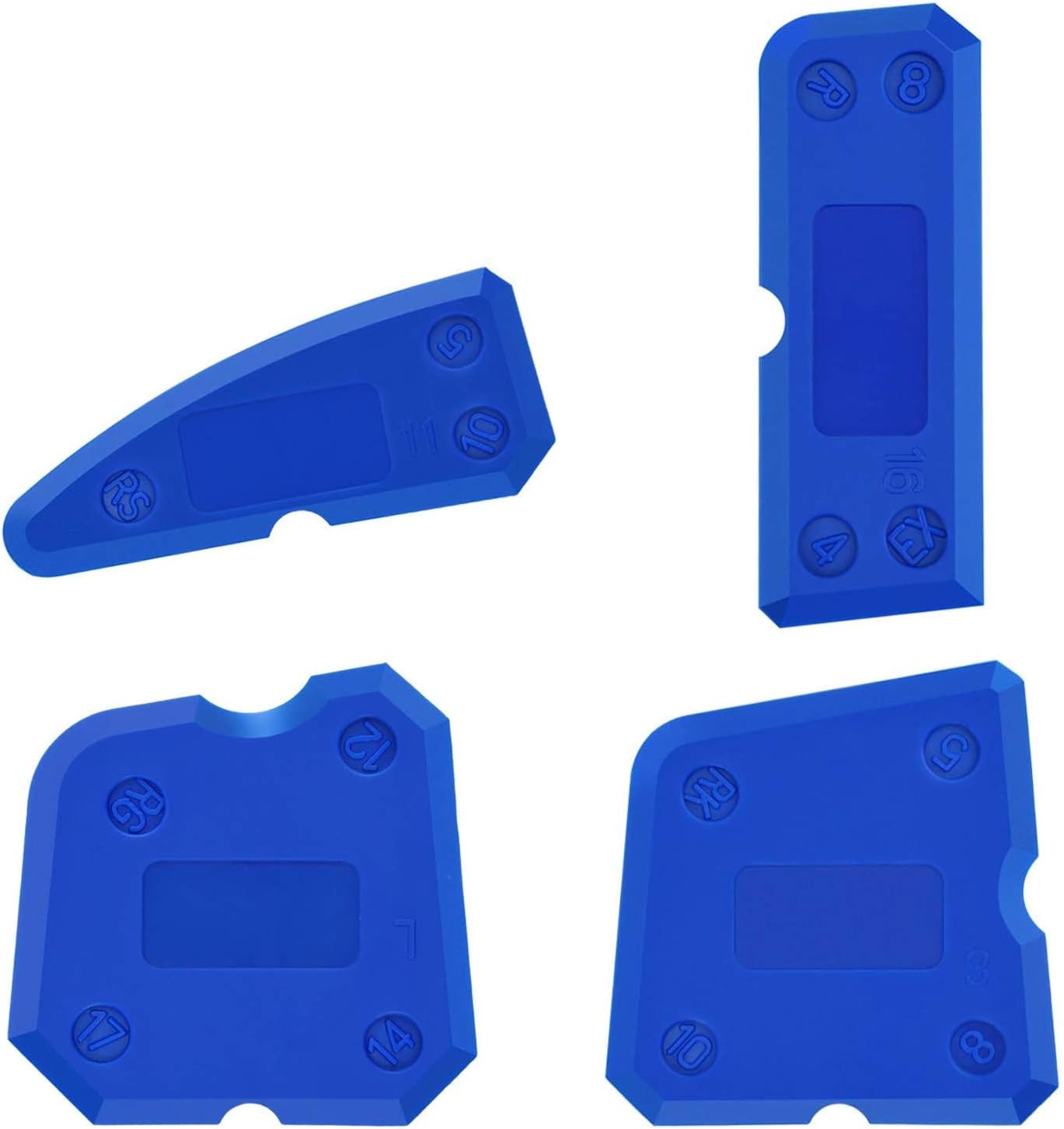 SULOLI Sealant Finishing Tool,4 Piece Portable Blue Silicone Former ...