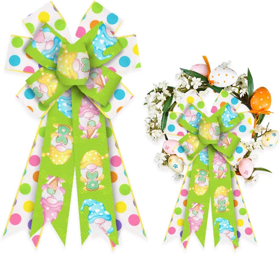 Amazon.com: Estivaux Large Easter Bows for Wreath, Happy Easter Wreath ...