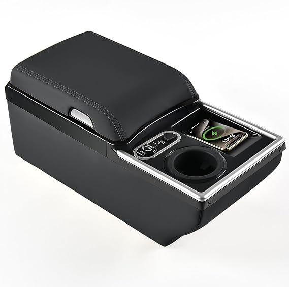 Amazon.com: Coverado Universal Car Center Console with Wireless Charging & Cup Holder, Back Seat ...