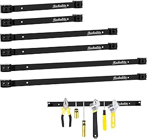 Amazon.com: Rechabite 12" 18" 24" Magnetic Tool Holder Strip, Black Magnet Bar, Metal Tool ...