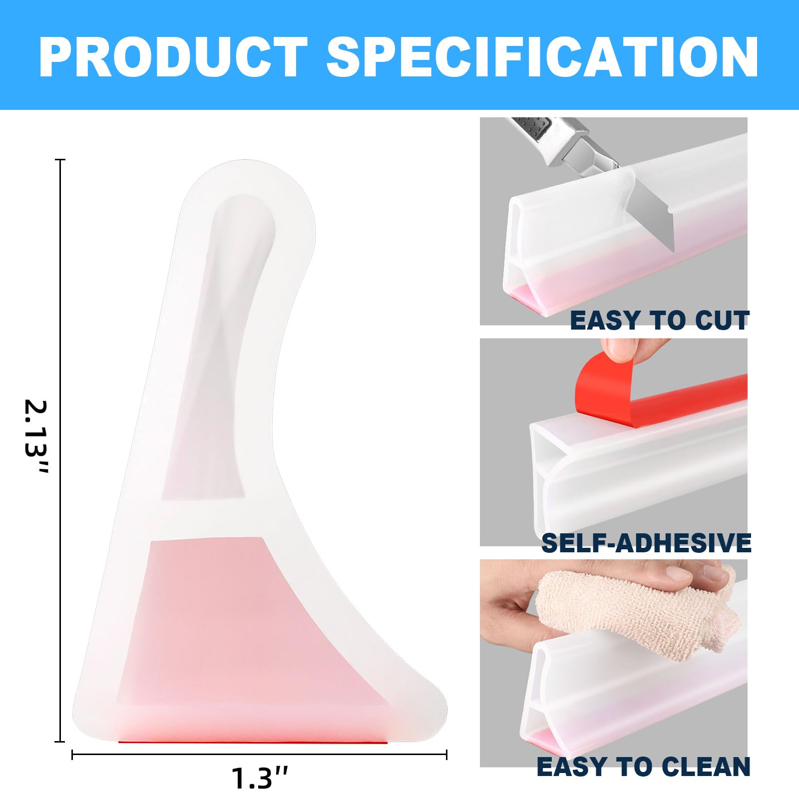 Snapklik.com : 75 Inch Collapsible Shower Threshold Water Dam, Shower ...