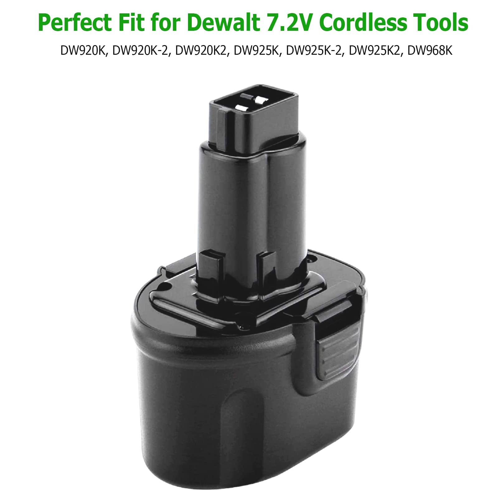 Hanaix 2Pack 4000mAh Replacement for Dewalt 7.2V Battery DW9057 DE9057 ...