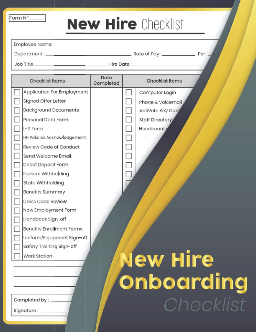 Amazon.com: New Hire Onboarding Checklist: HR template , New Employee ...