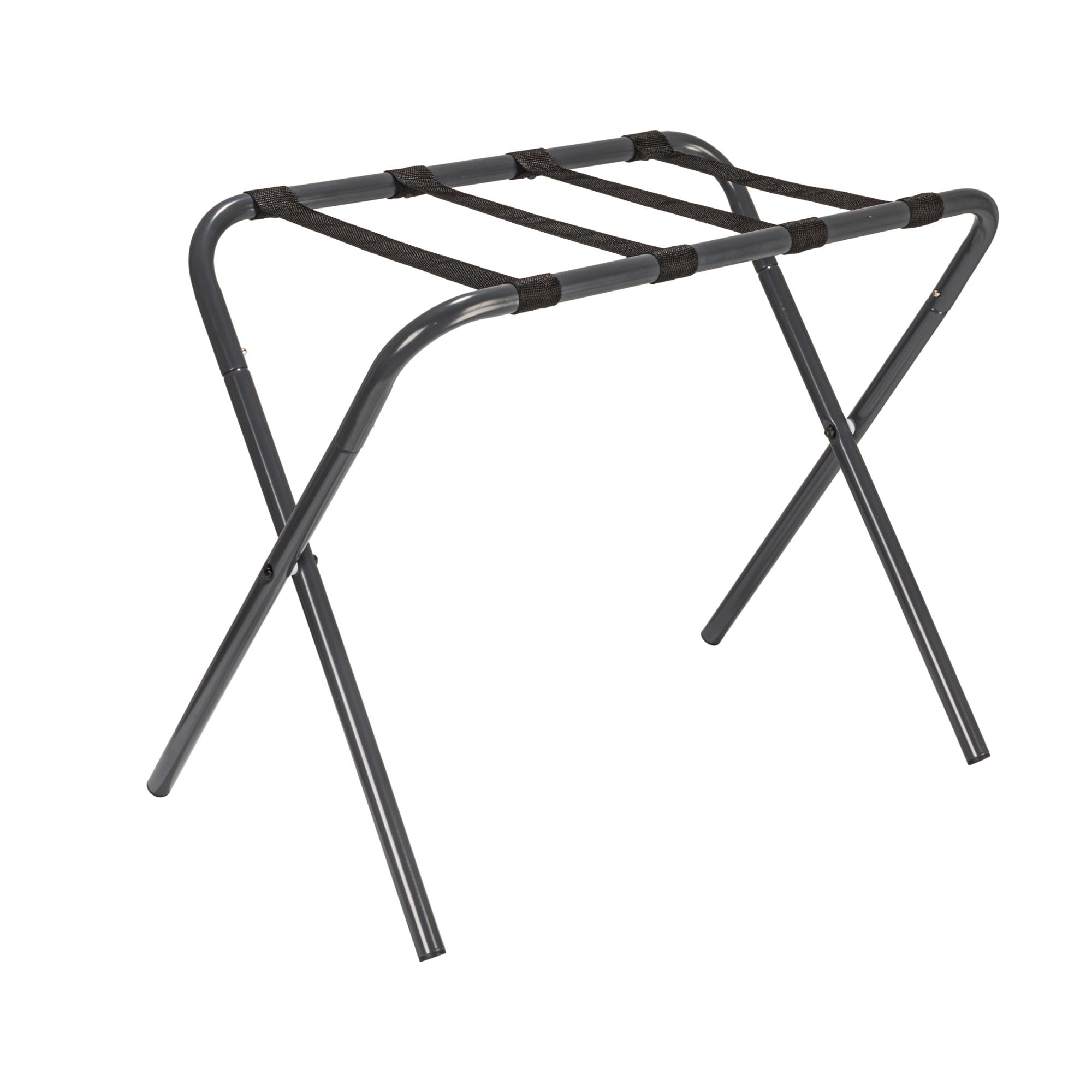 Amazon.com: Household Essentials Luggage Rack, Grey Frame with Black ...