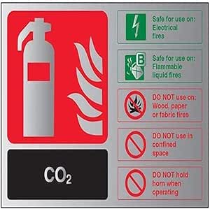 V Safety Fire Extinguisher-CO2 ID Sign - 150mm x 100mm - Self Adhesive ...