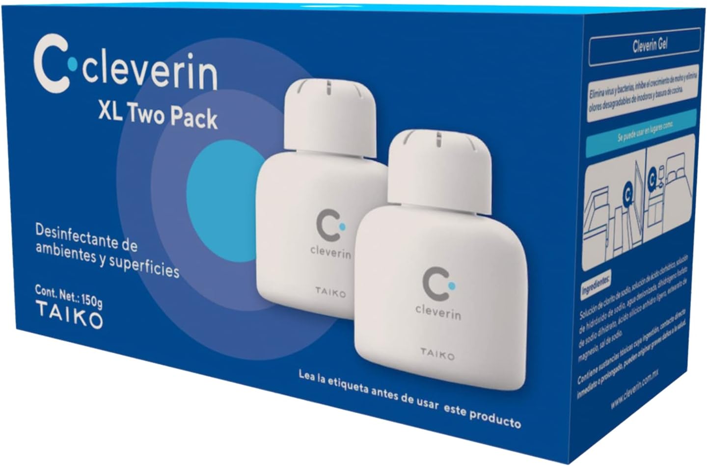 Cleverin XL 2 Pack | Desinfectante De Ambientes y Superficies Elimina ...