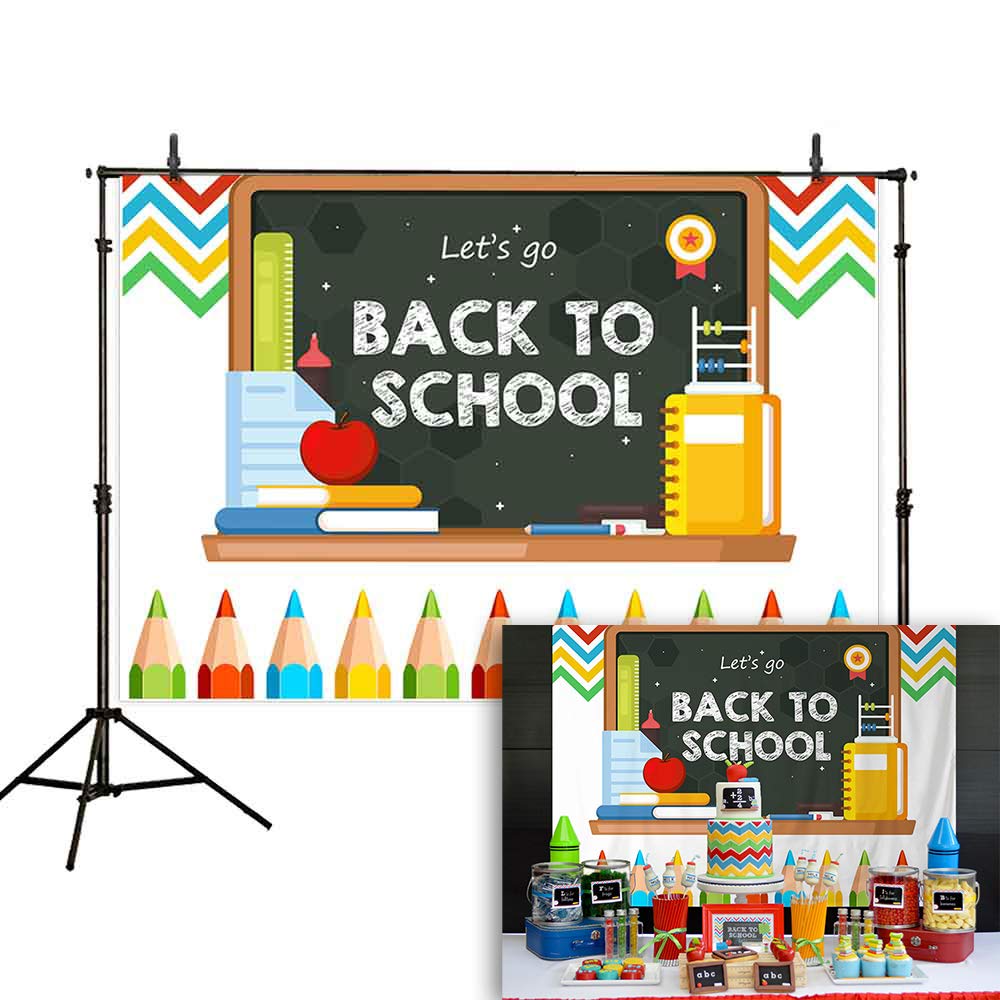 Buy Allenjoy 7x5ft Back to School Theme Party Backdrop First Day of ...