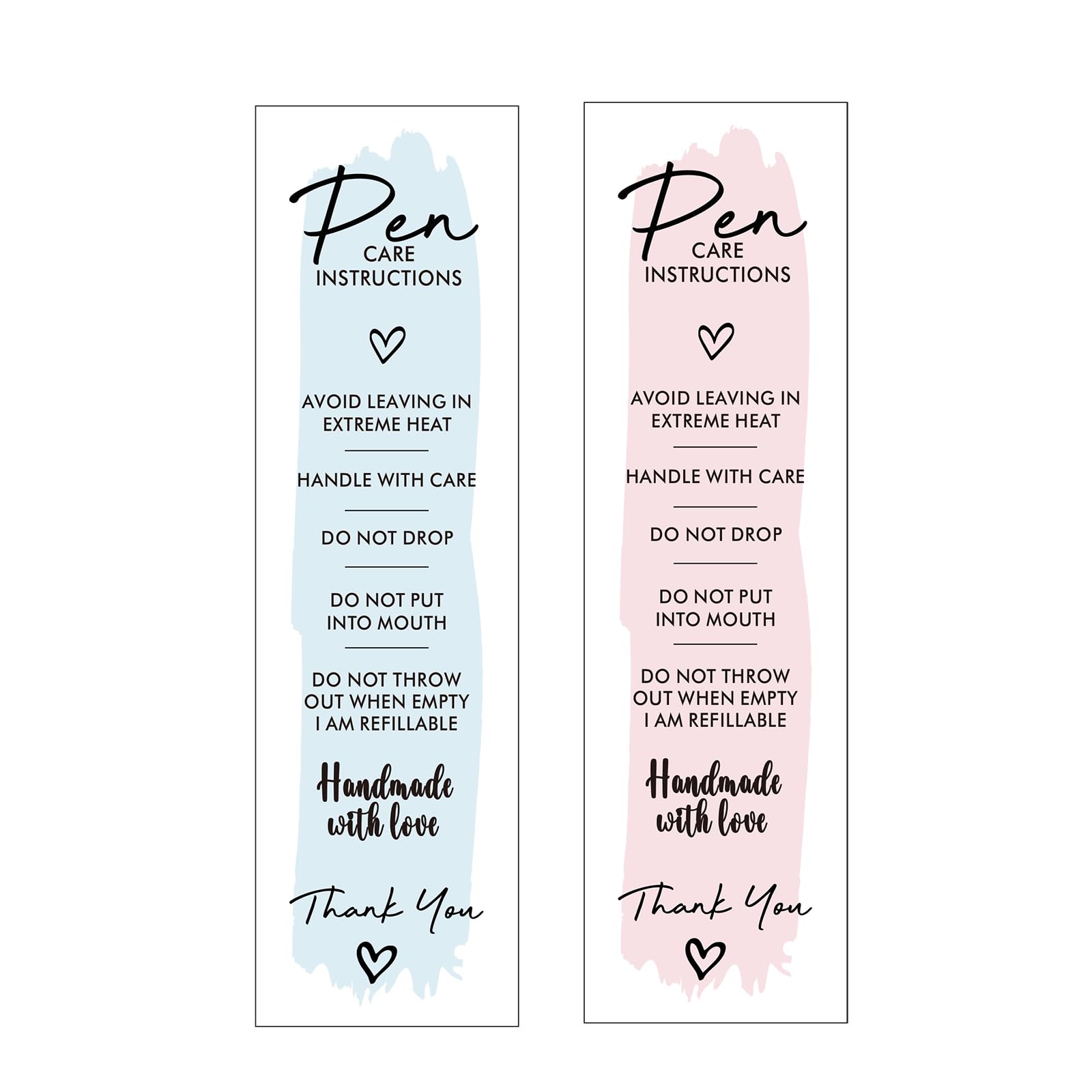 Amazon.com: 40 Pieces Pen Care Cards,Glitter Care Instructions Cards ...
