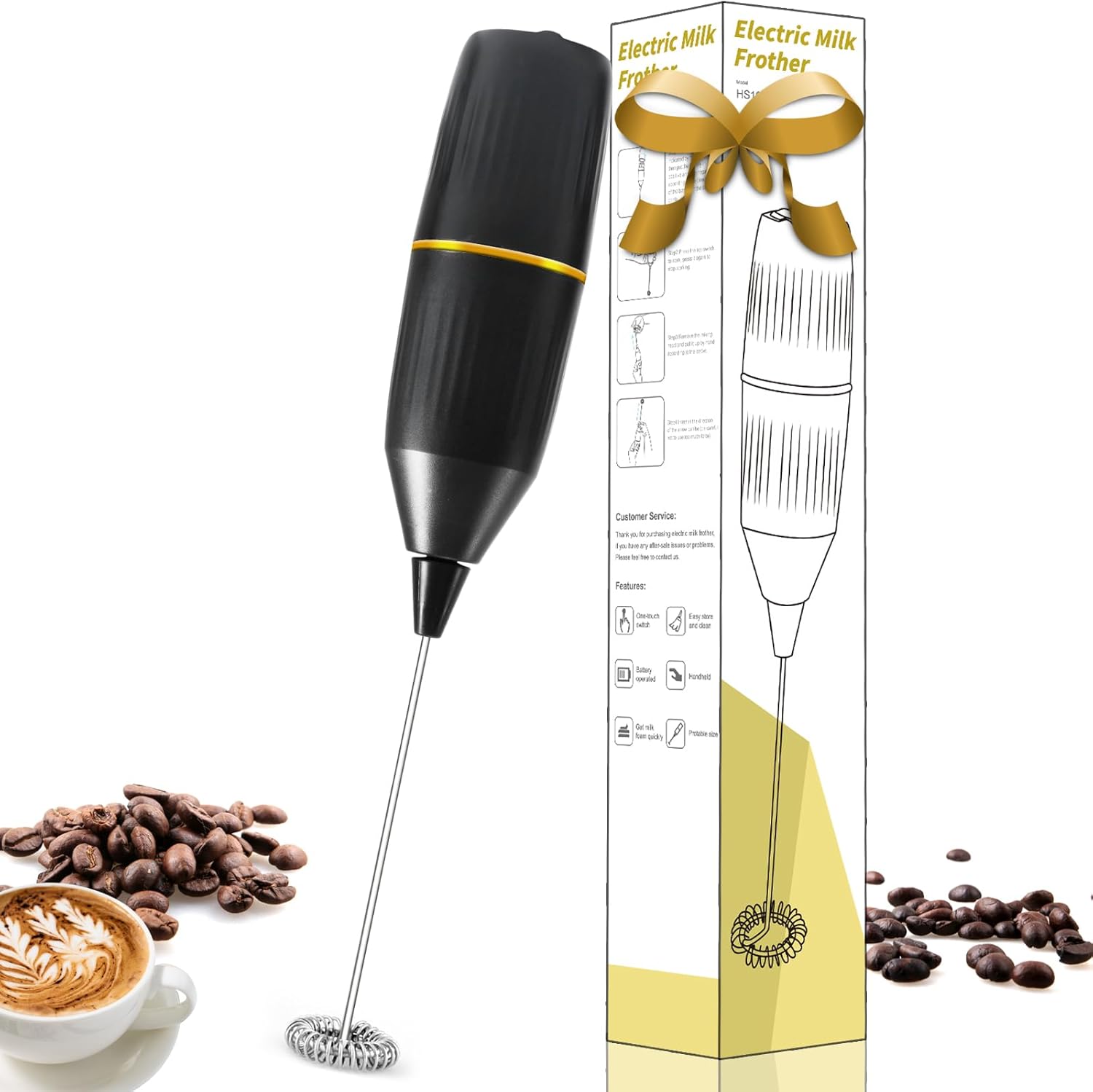 Amazon.com: Milk Frother Handheld,Mini Drink Mixer and Coffee Blender ...