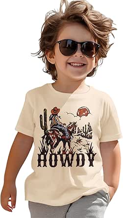 Amazon.com: AG AGUU Howdy Shirts Toddler Baby Boys Rodeo Cowboy T-Shirt Western Retro Graphic ...