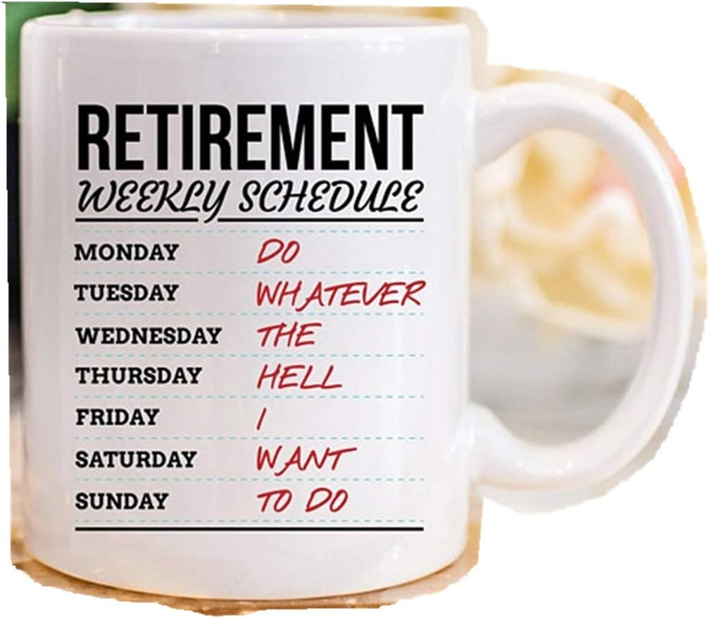 Programme hebdomadaire de retraite – Cadeau amusant pour la retraite ...