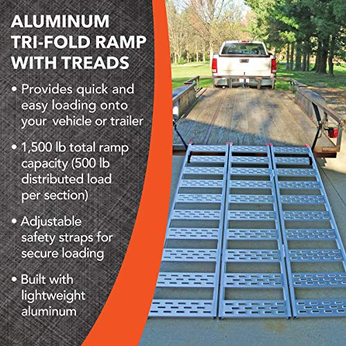 CARGOSMART Aluminum Tri-Fold Ramp with Treads (1pk) – Easily and Safely ...