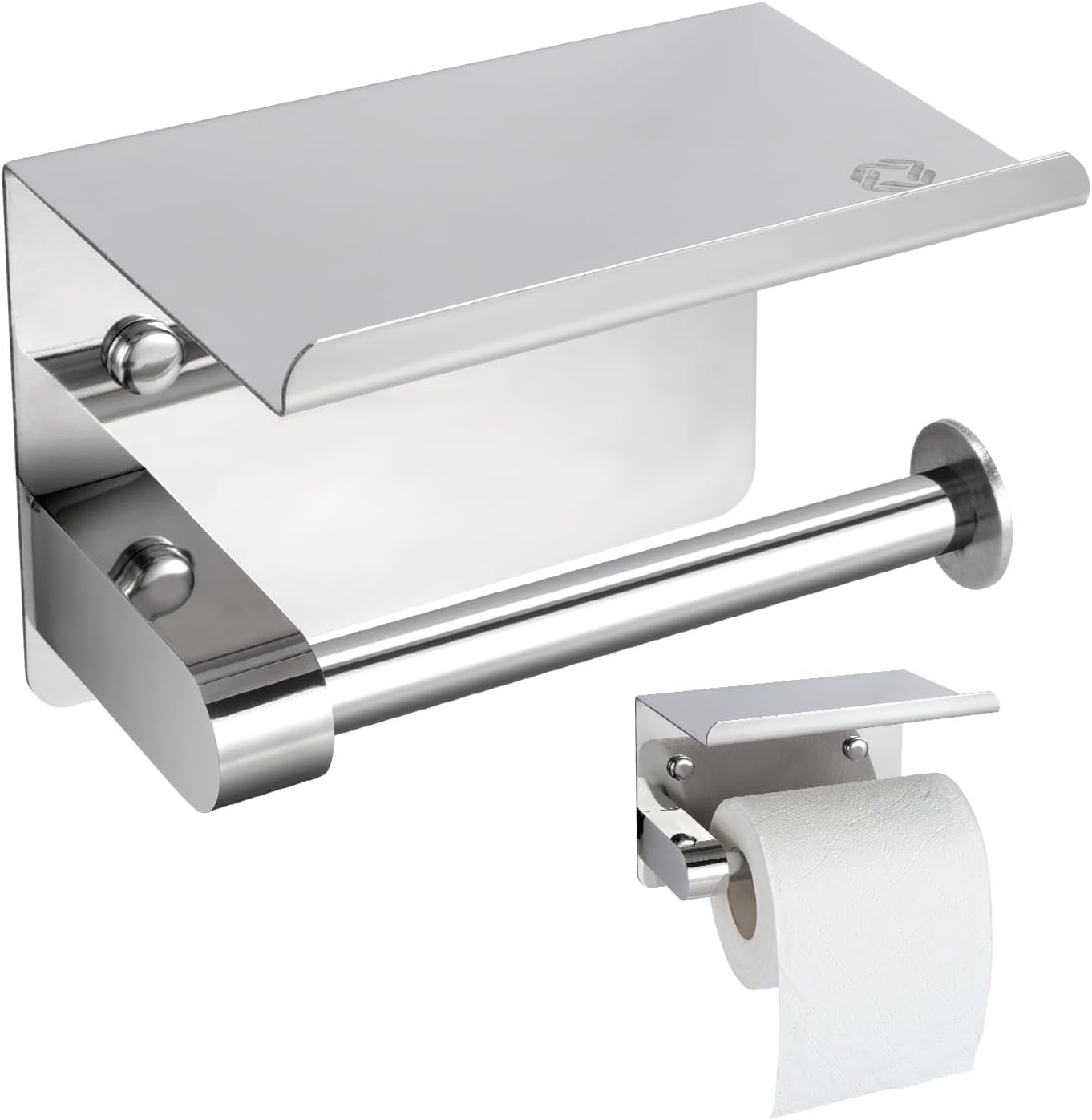 THEARMAN Toilet Roll Holder Wall Mounted Shelf - SU304 Stainless Steel ...
