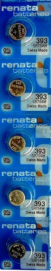 Amazon.com: Renata Batteries 393 Watch Battery (5 Pack) : Health ...