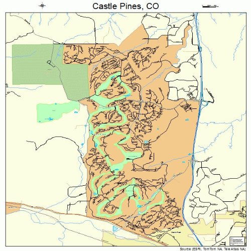 Large Street & Road Map of Castle Pines, Colorado CO - Printed poster ...