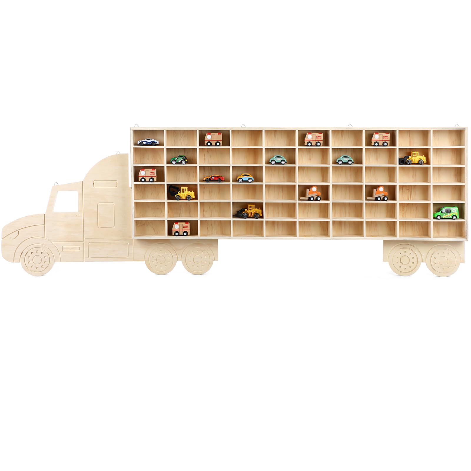 Amazon.com: Vercraft Wood Toy Car Display Rack, 60 Space Toy Car ...