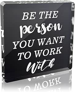 Amazon.com: Inspirational Office Desk Decor - Be The Person You Want to ...