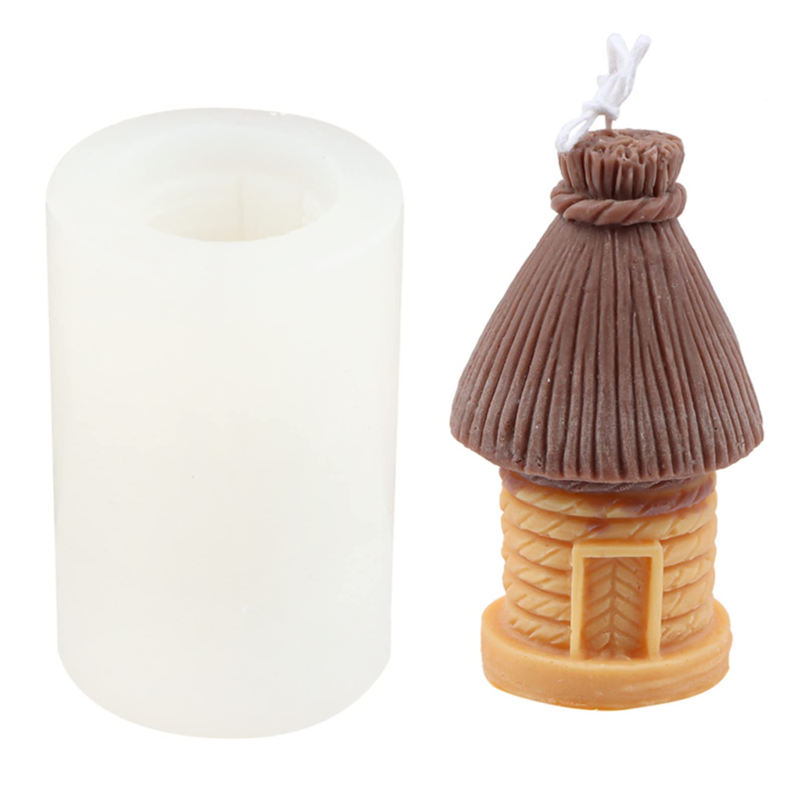 Amazon.com: Honeycomb House Candle Silicone Mold Hive Thatched Cottage Beeswax Soap Mold Fondant ...