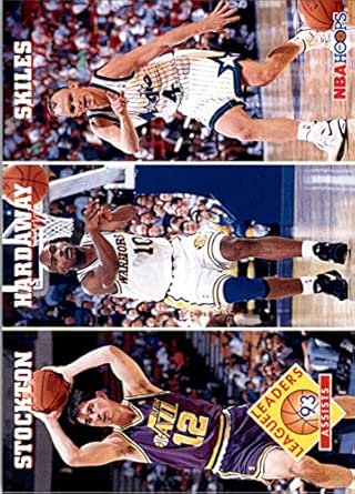 Amazon.com: 1993-94 Hoops #286 John Stockton Tim Hardaway Scott Skiles ...