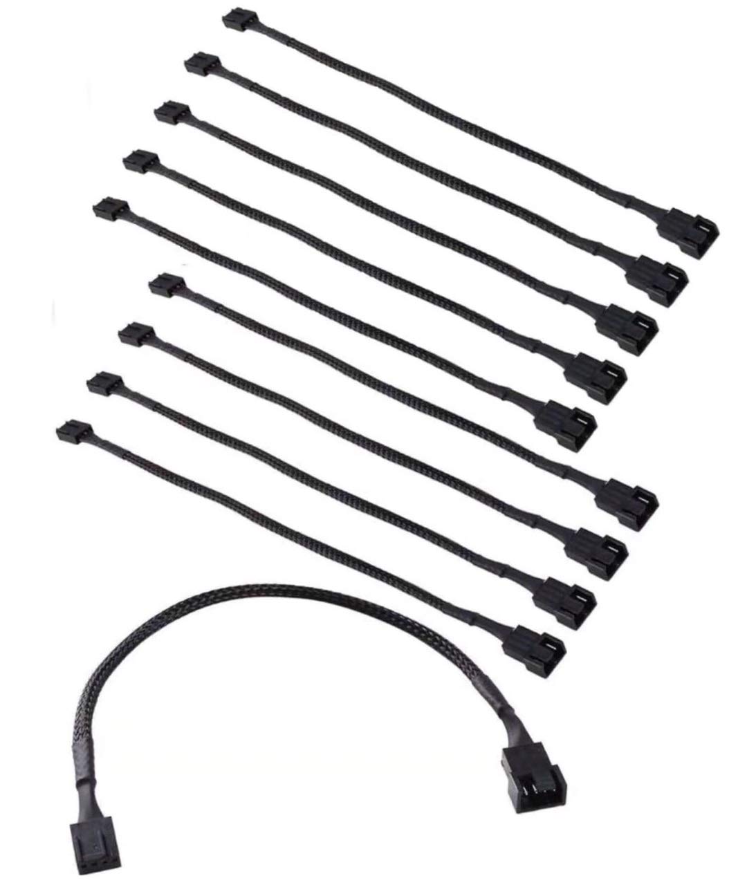 Buy Easycargo 12" Case Fan Extension Cable, PWM Fan Cable Extension, 3 ...