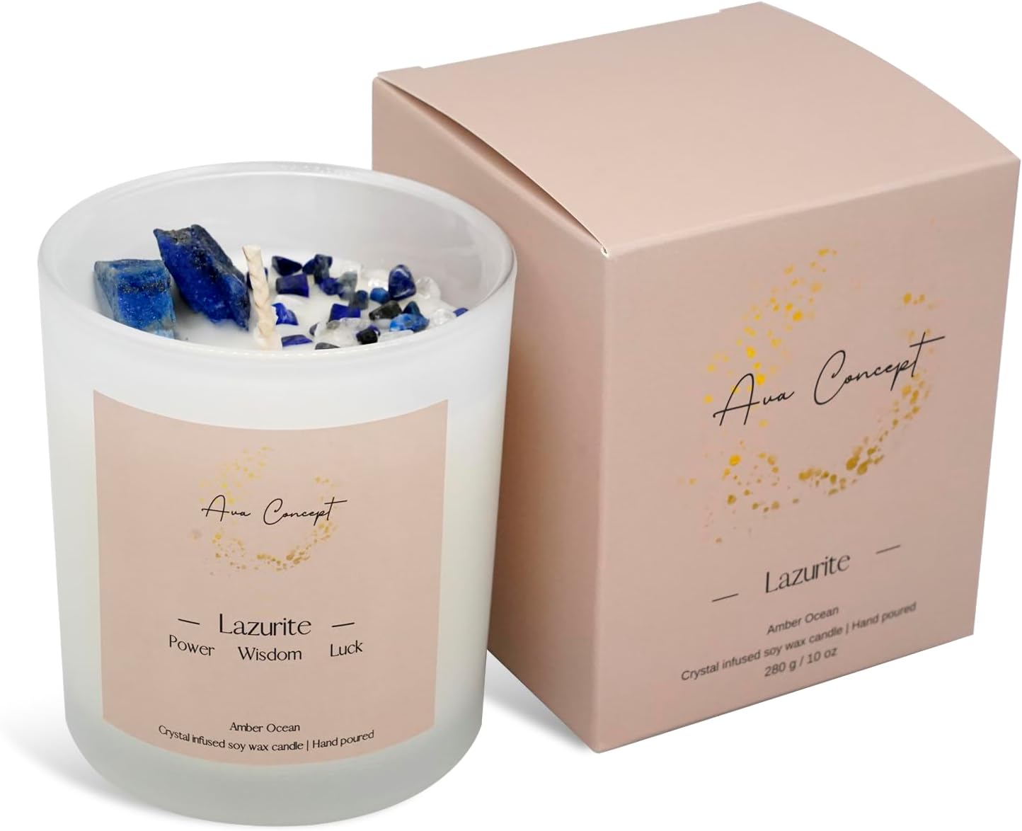 Amazon.com: Luxury Crystal Candle, Berries and Champagne Scented ...