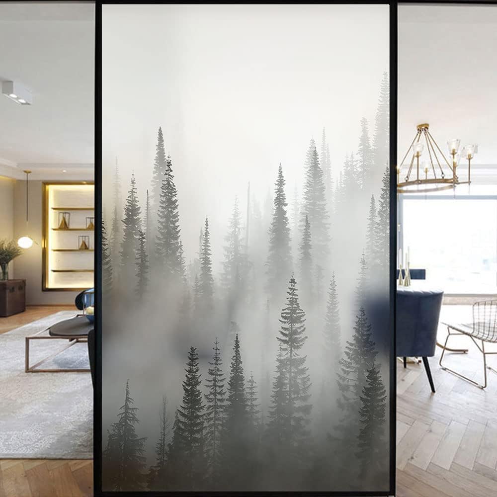 Amazon.com: J4U Window Privacy Film Foggy Forest Decorative Window ...