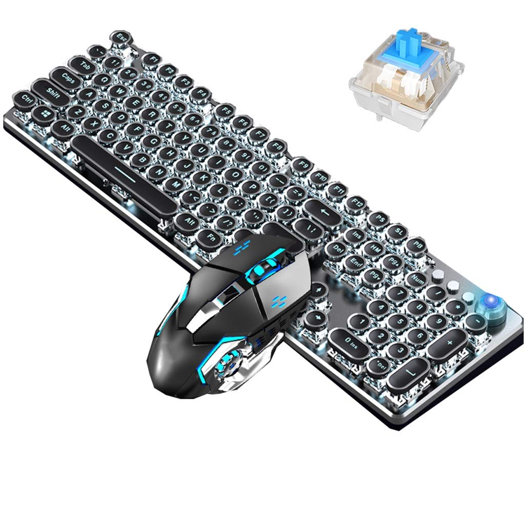Amazon.com: ARCH Mechanical Keyboard and Mouse Set, Green Shaft/Black ...