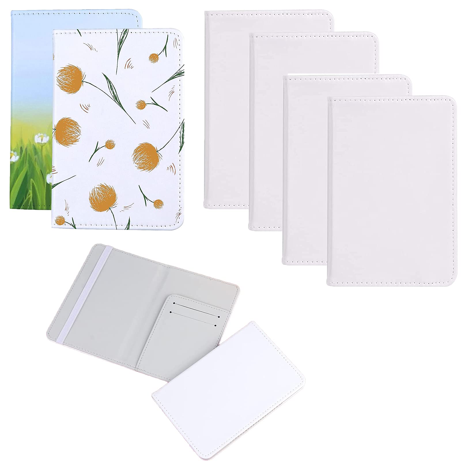Amazon.com | 4 Pieces DIY Sublimation Passport Holder Covers, PU ...