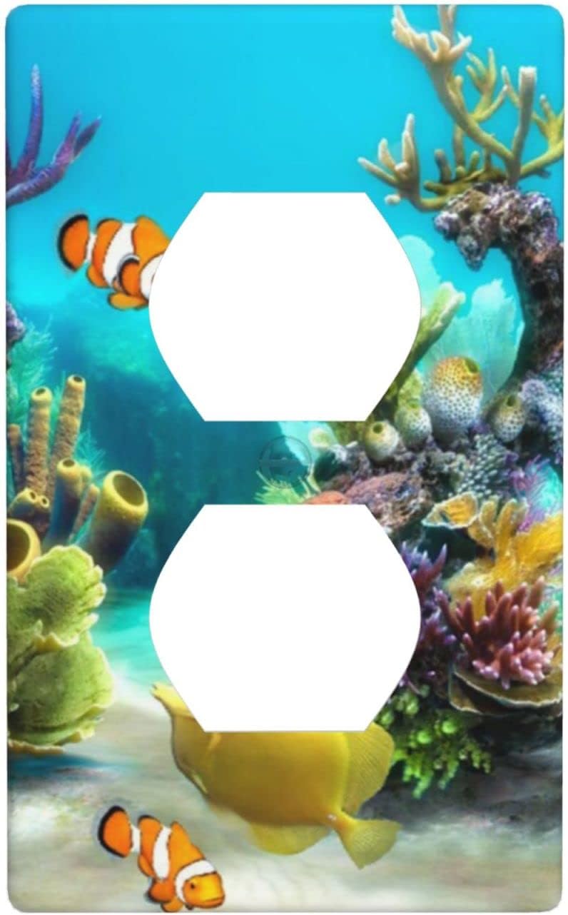 Tropical Fish Duplex socket decorative wall panel, switch socket single ...