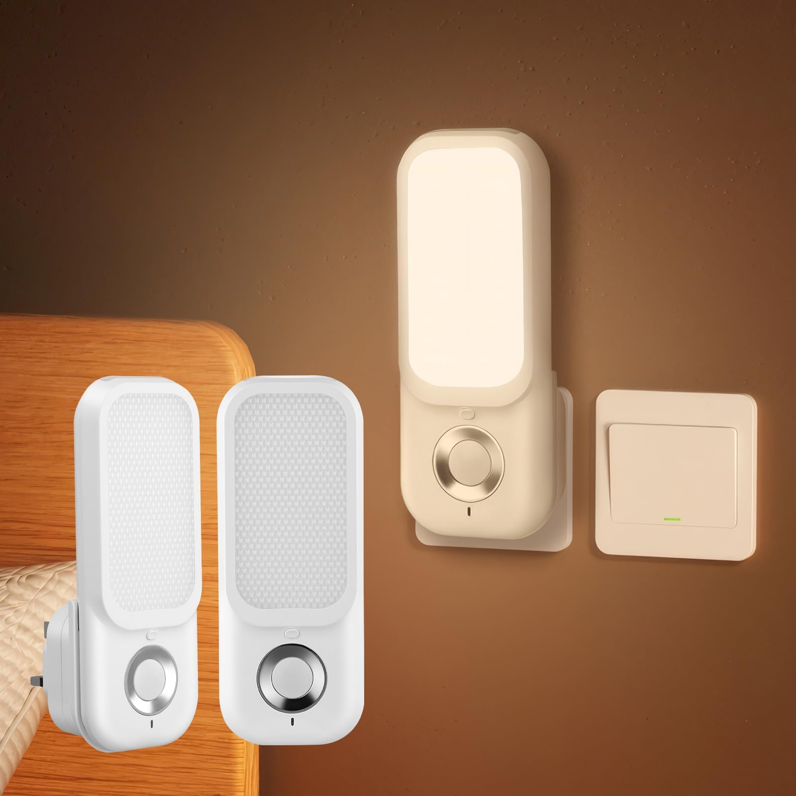 Auraglow Plug in PIR Motion Sensor LED Night Light Hallway Safety ...