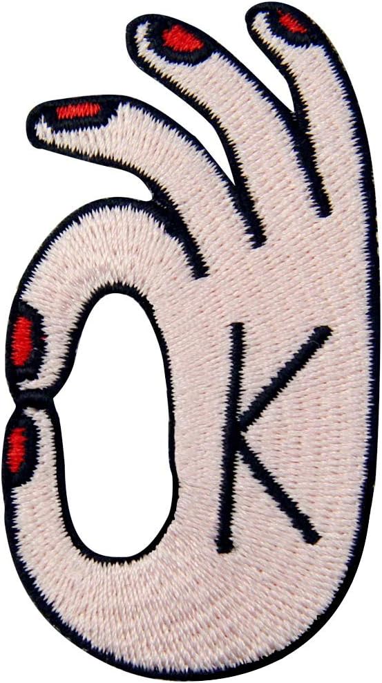 I am OK Hand Sign Patch Embroidered Badge Iron On Sew On Emblem ...