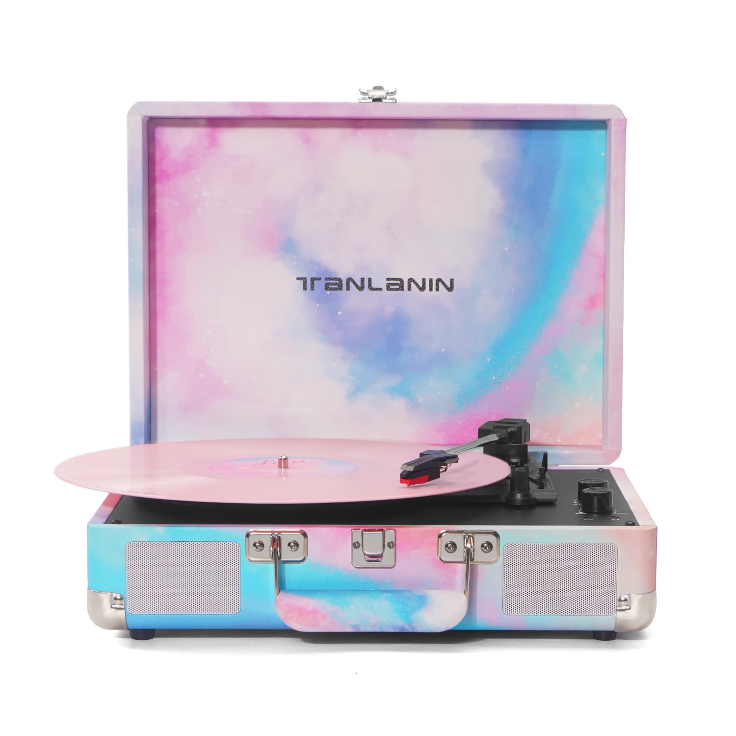 Amazon.com: Watercolor Vinyl Record Player with Treble & Bass Control ...