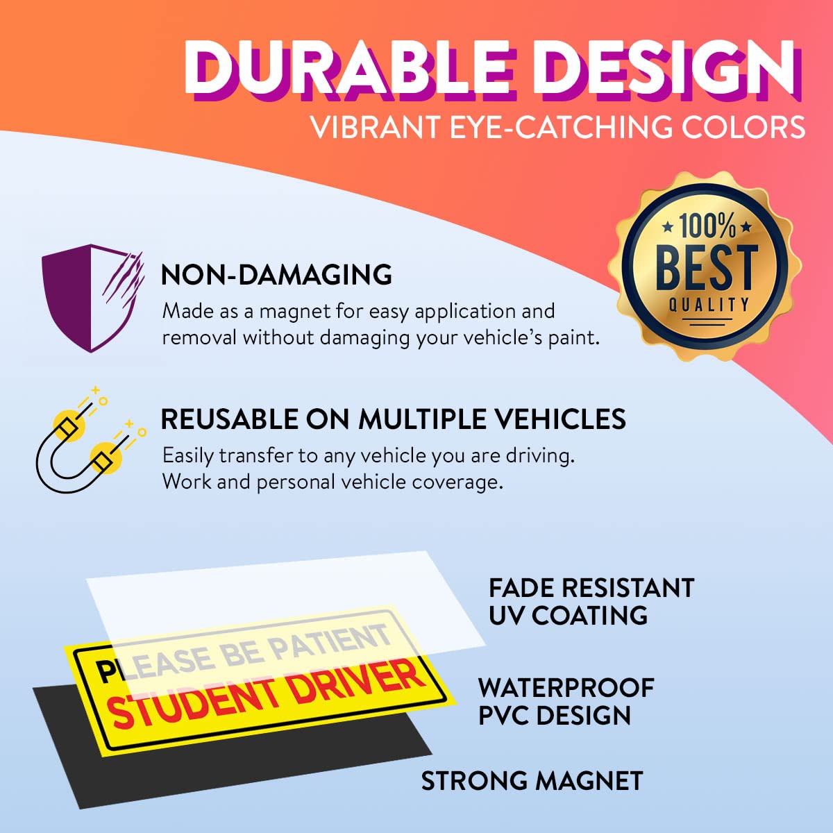 Snapklik.com : Rio Salto 4-Pack Large New Driver Car Sticker Please Be ...